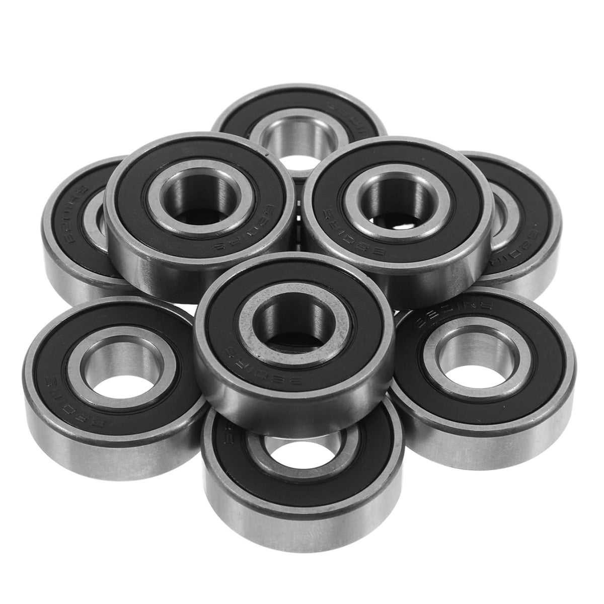 Generic 10Pcs 608ZZ Steel Deep Groove Ball Bearings Single Row High ...