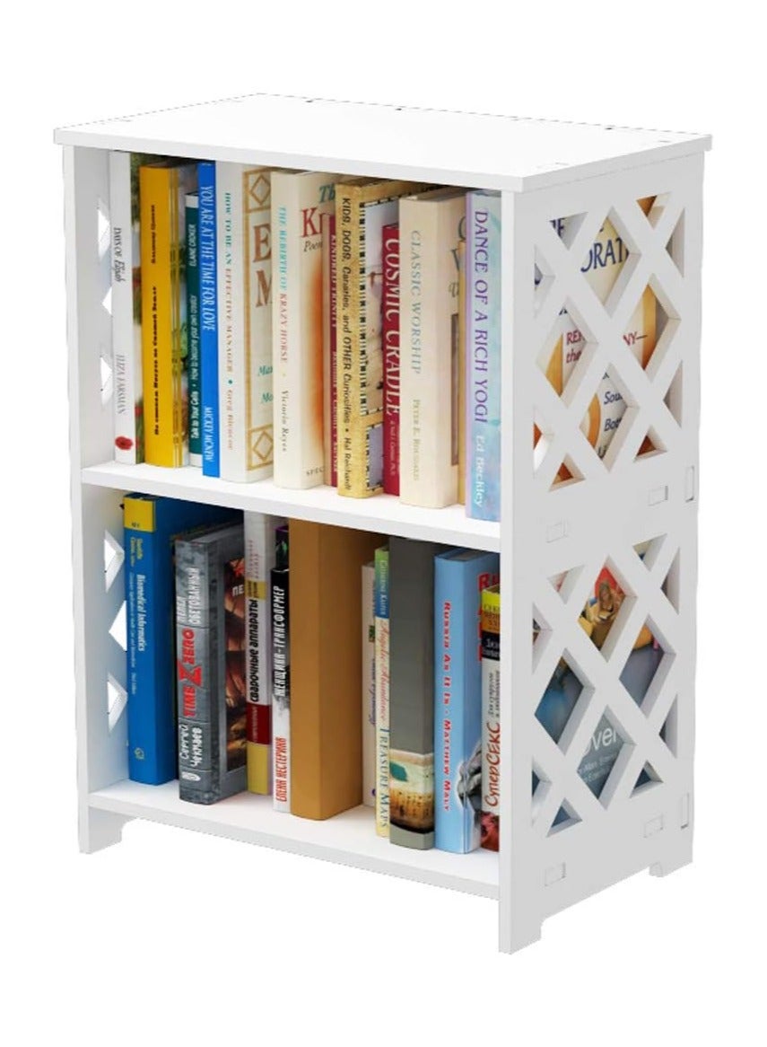 TPGP Small Bookcase, White Bookshelf, Bedside End Table, Small Table ...