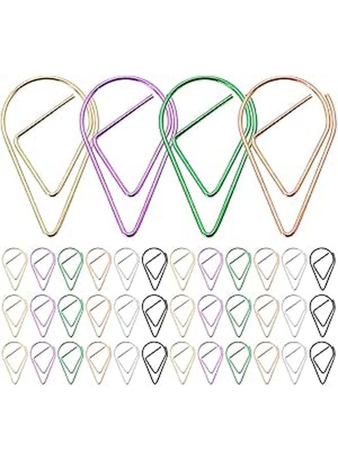 Generic 100 Pcs Small Metal Water Drop Shaped Paper Clips Mixed Colors ...