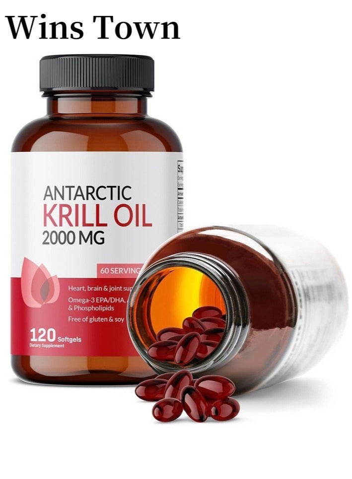Wins Town Antarctic Krill Oil 2000 mg 120 Softgels | Omega-3 EPA, DHA ...