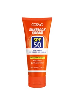 COSMO Sun Block SPF 50 Cream UVA/UVB Protection For Unisex, 100ML UAE ...