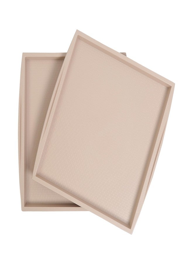 Lumiset Lumiset Serving Tray Set of 2 - Large Square Plastic Trays for ...