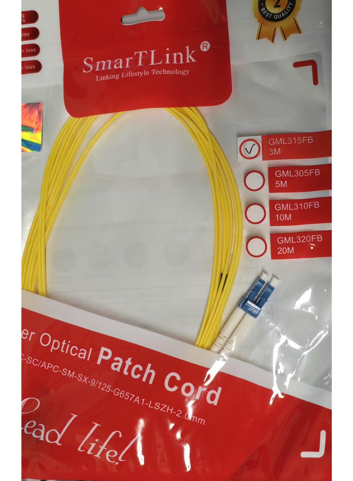 SmarTLink SMARTLINK SC/APC–SC/APC Fiber Optic Patch Cord – GML315FB, 3M, LSZH, 2.0mm | Best ...