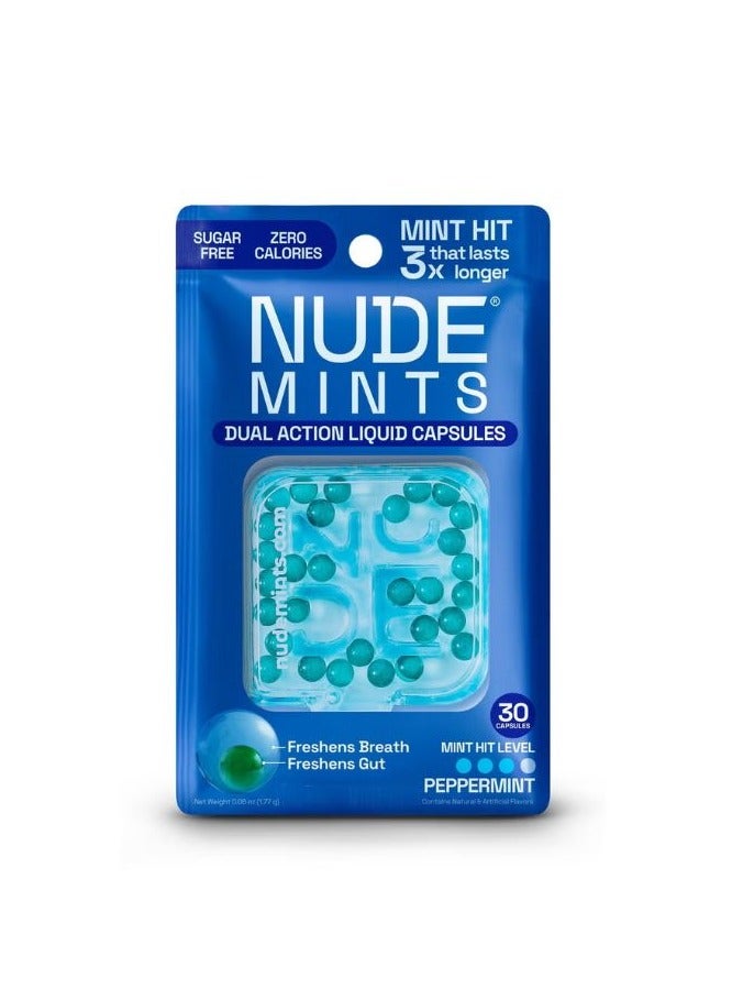 NUDE Mints Dual Action Liquid Breath Freshener, Peppermint Flavor, 30 ...