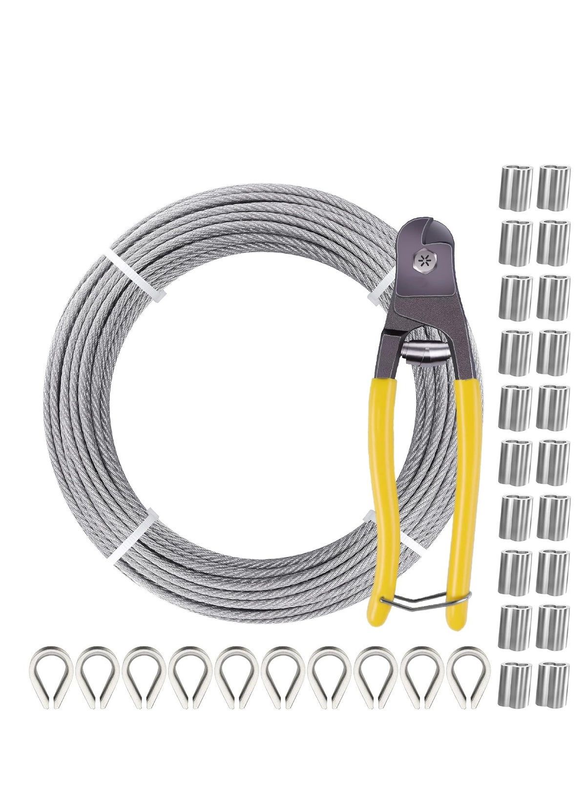 SYOSI Stainless Steel Cable with Cable Cutters 7x7 Strands Stainless ...