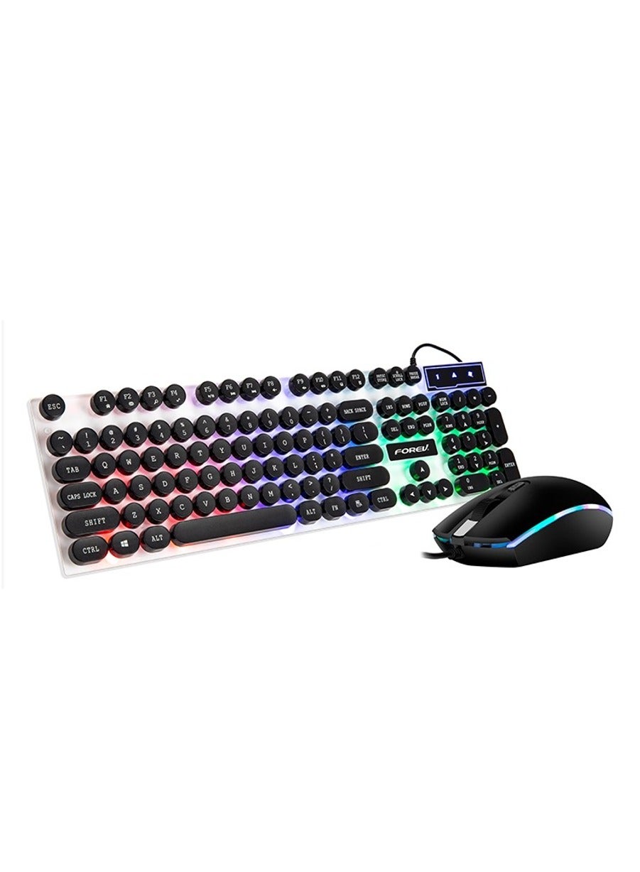 Forev Keyboard and Mouse Combo (FV-Q90) USB Wired Multi-color Rainbow ...