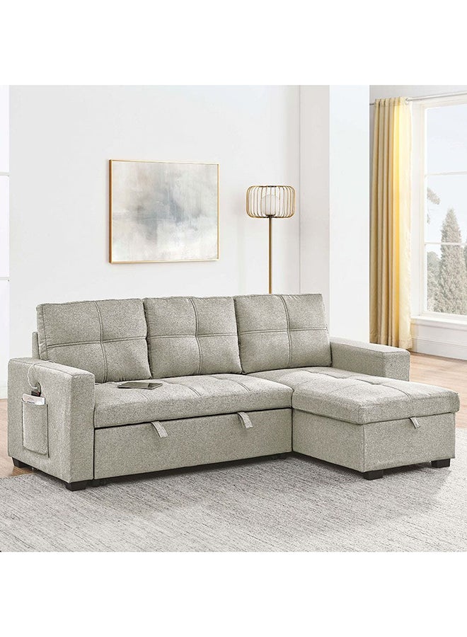 DANUBE HOME Castro Reversible Fabric Corner Sofa Bed With Storage And ...