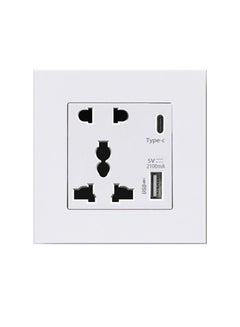 Generic Universal Wall Socket with Type C and USB, QC Charging Electric ...