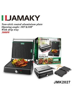 JAMAKY Italy Jamaki 3000W Electric Grill Easy to Use, Non-Stick Coating ...