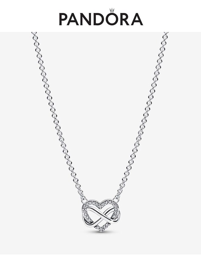 Pandora Violet Pandora Women's Necklace Adjustable Shiny Infinity Heart ...