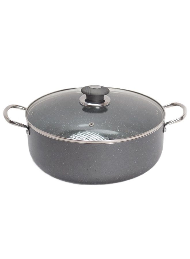 Badraig Casserole Granite Made With Glass Lid And Stainless Steel Hands ...