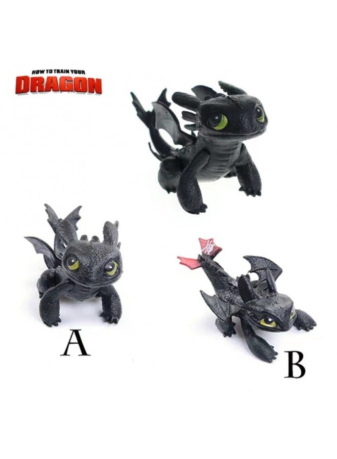 Generic Black Dragon Toothless White Dragon Light Demon Doll How To ...