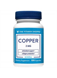 The Vitamin Shoppe Copper 2MG (Copper Gluconate), Antioxidant for Iron Metabolism, Once Daily ...