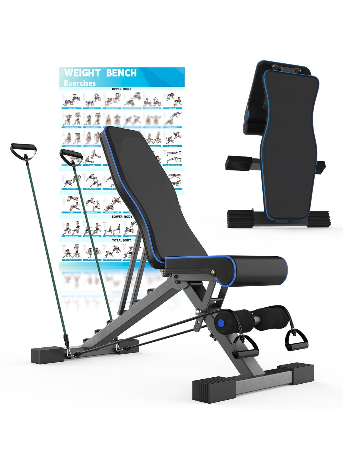 Generic Weight Bench Adjustable, 300kg weight capacity Exercise Workout ...