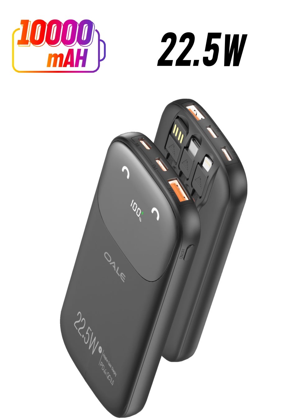 OALE 10000mAh, Digital Display Power Bank, 22.5W Fast Charging, Built ...