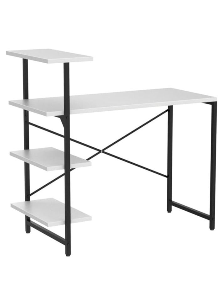 JANTENS Home Office Writing Computer Desk with Bookshelf Modern Simple ...