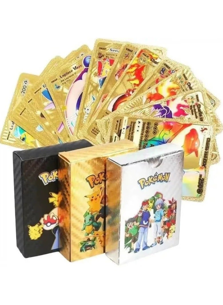 Beauenty 165 Pcs Pokemon Game Cards Set( Gold Silver And Black), Board ...