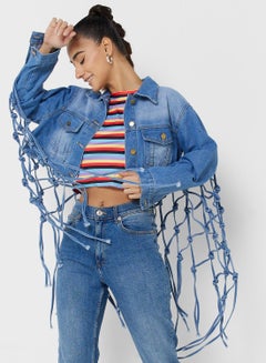 Ginger Fringe Detail Denim Jacket UAE | Dubai, Abu Dhabi