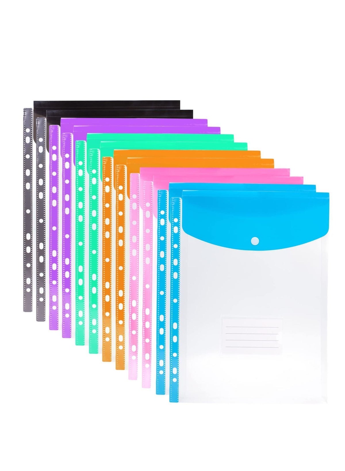 Y&D 12PCS Expandable A4 Plastic Wallets Folders Document Files Popper ...