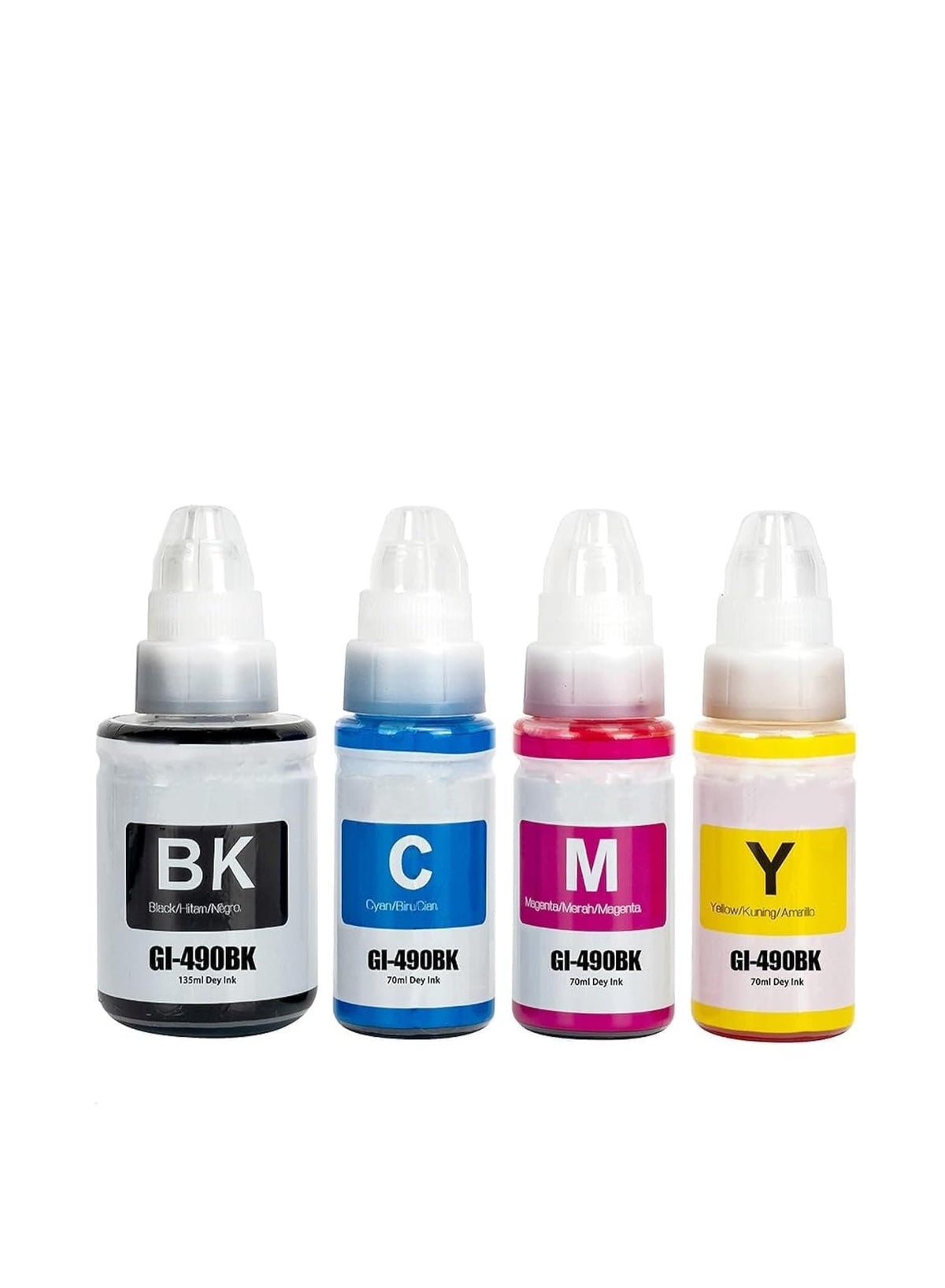 Terabyte ink 490 for Canon Set (4-Pack Black Cyan Magenta Yellow) Ink ...