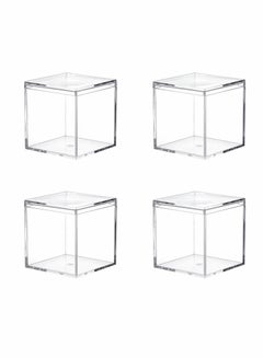 Y&D Clear Acrylic Plastic Square Cube,4 Pack Small square cube ...