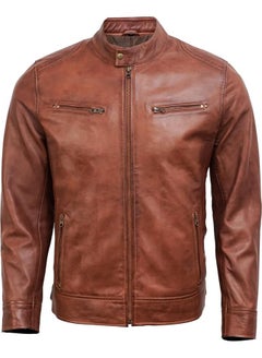 Generic Mens Real Motorcycle Leather Jackets-Mens Café Racer Real ...
