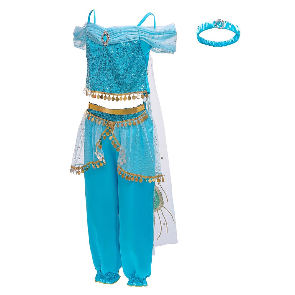 Generic Aladdin Magic Lamp Cosplay Princess Jasmine Costume Kids Stage ...