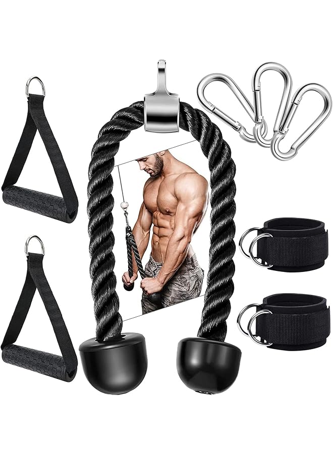 erorex Tricep Rope Cable Machine Attachment, Triceps Pull Down Rope, 2 ...