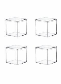 Generic Clear Acrylic Plastic Square Cube,4 Pack Small Plastic square ...