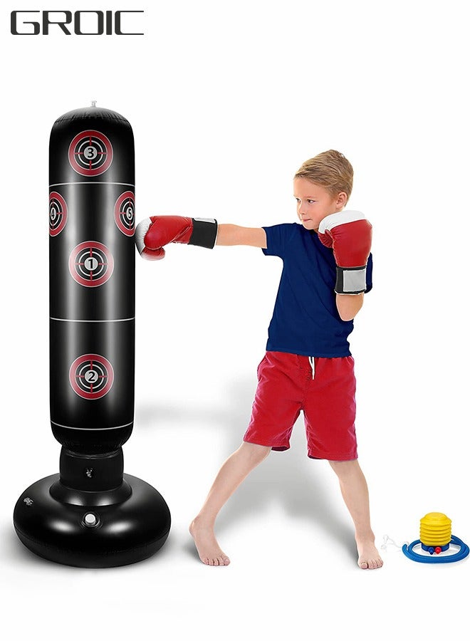 GROIC Inflatable Punching Bag For Kids, 63 Inch Inflatable Kids ...