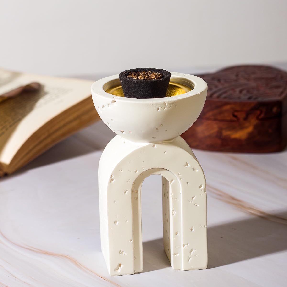 CORAL TREE CORAL TREE Resin Table loban Burner dhoop dani Dhuni Bakhoor Incense Holder for hawan ...