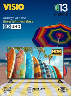 Visio VISIO 50-Inch Frameless 4K Smart Android 13 TV with Built-in ...