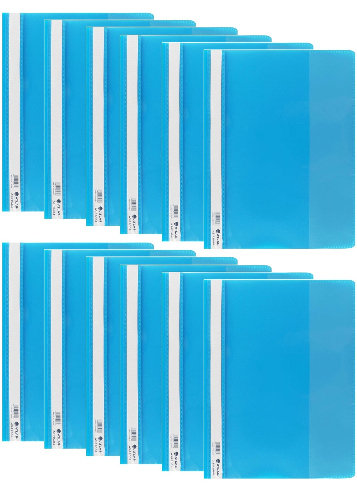 ATLAS 12-Piece Flat Clear View Folder File Blue | Best Price UAE ...