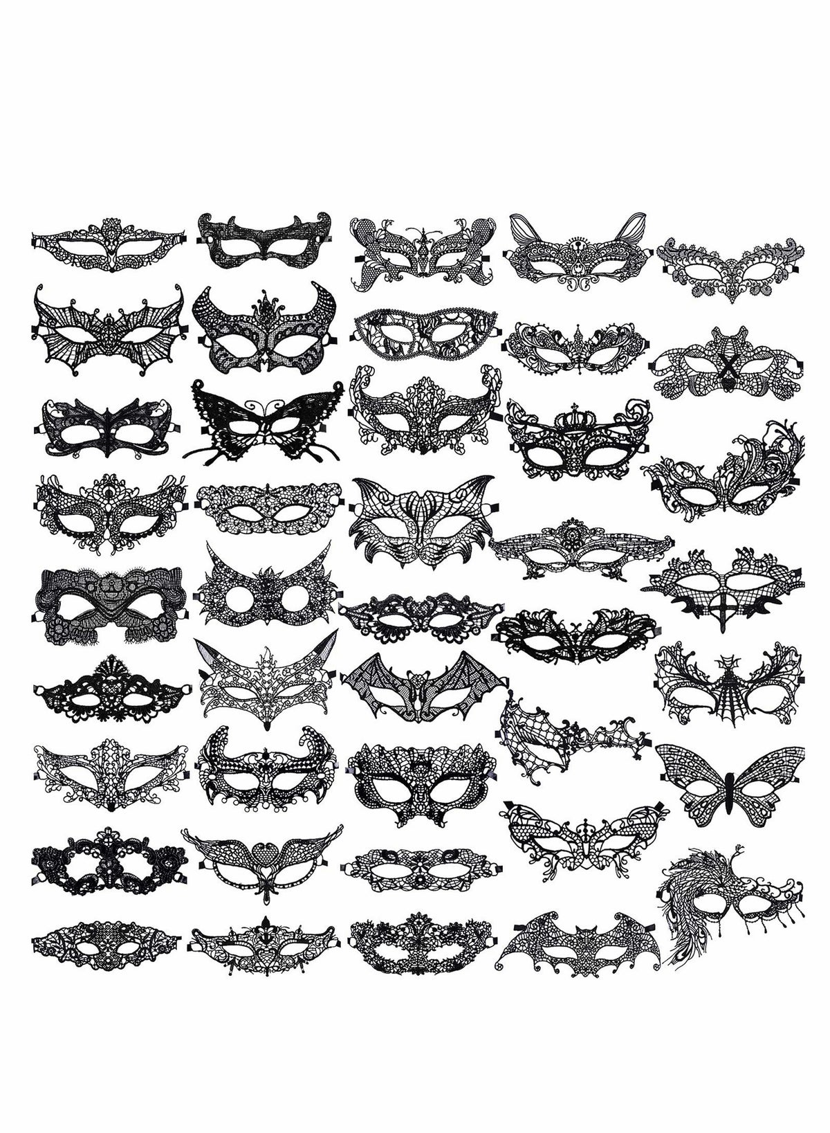 Generic 42 Pcs Elegant Lace Masquerade Masks for Women - Perfect for ...