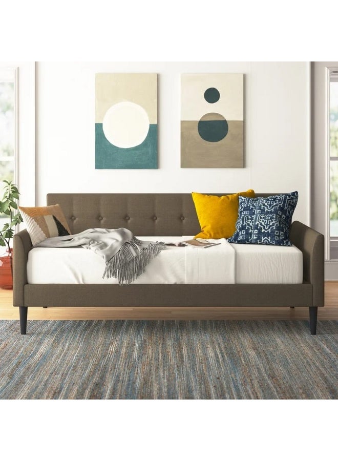 Homzmart Swedish Wood and Velvet Sofa bed 100x200x90 cm - Brown | Best ...