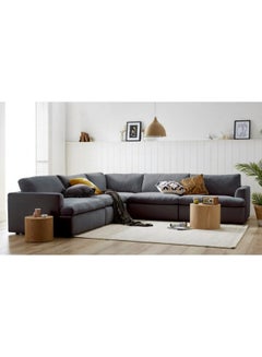 Al Home 6 Seater L-Shape Sofa 300x300x95x90 - Grey KSA | Riyadh, Jeddah