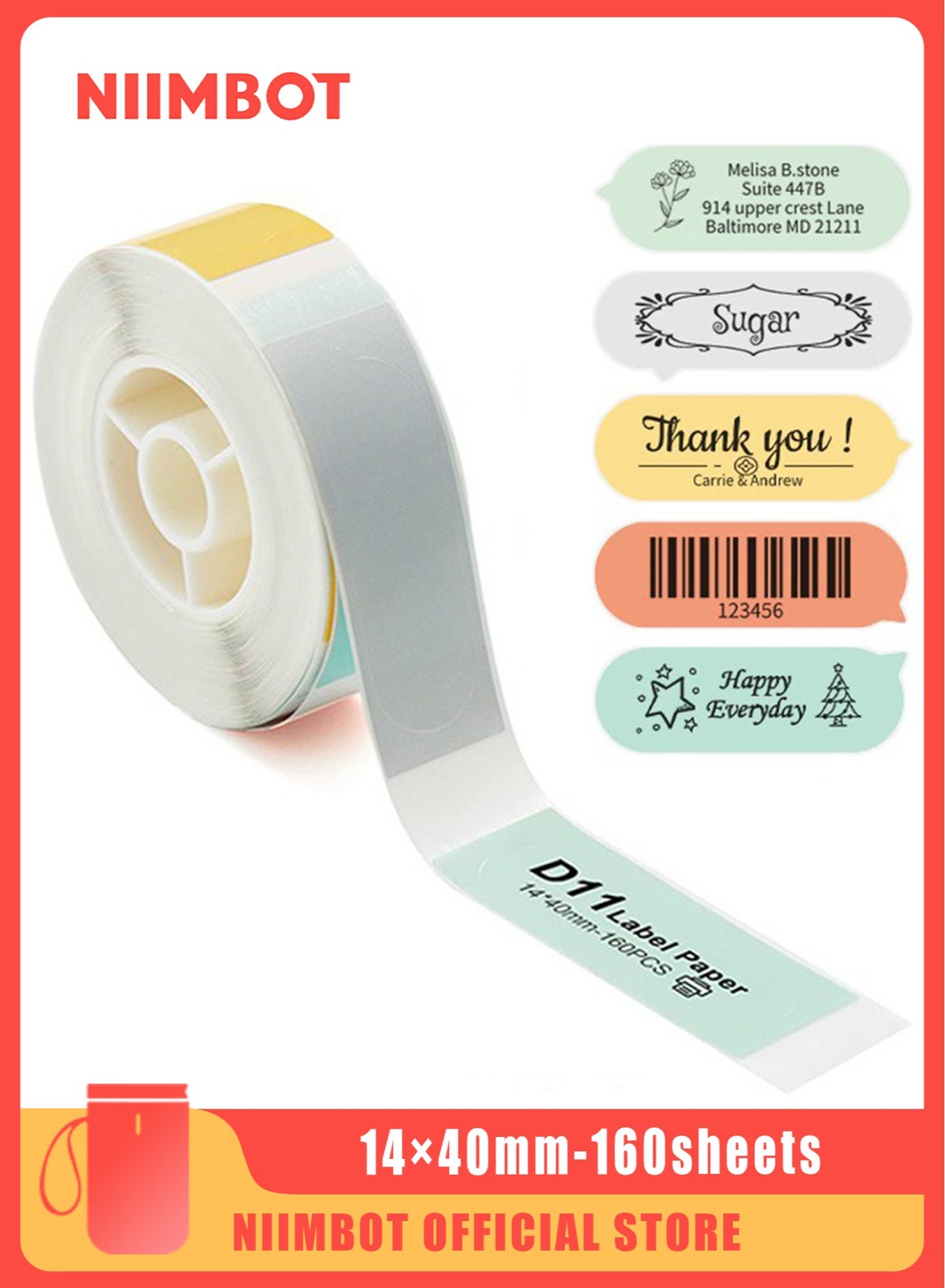NIIMBOT D11/D110/D101 Label Maker Tape Waterproof Thermal Label Paper with Speech Bubble Pattern ...