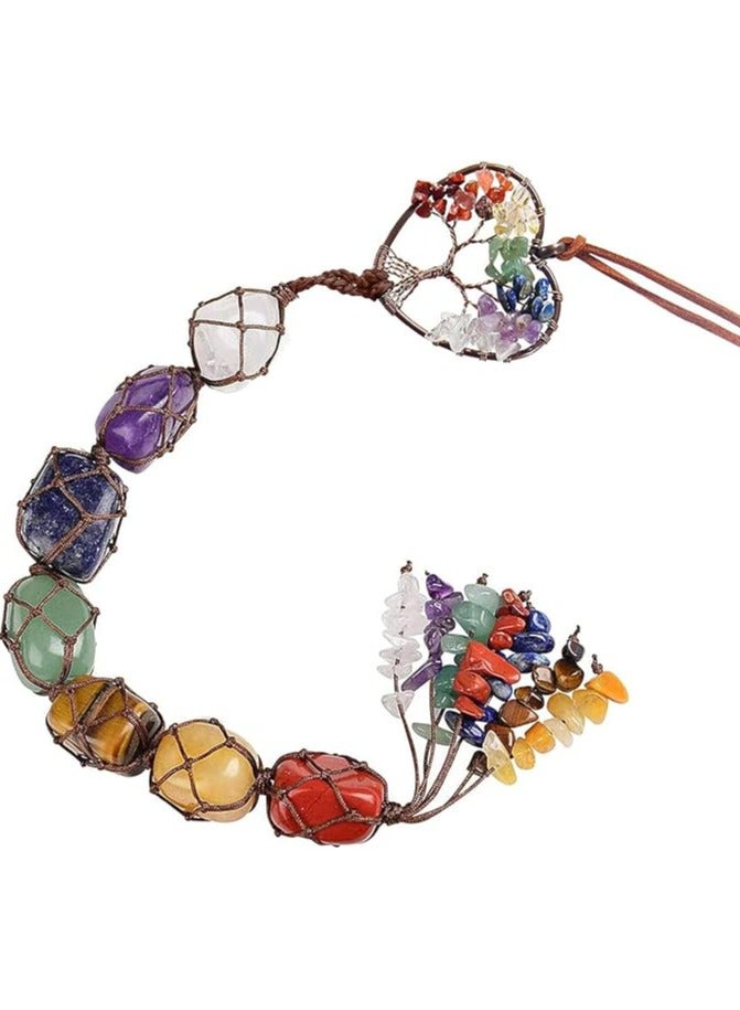 MIRFA Car Hanging Handmade Copper Tree Of Life 7 Chakras Stones ...
