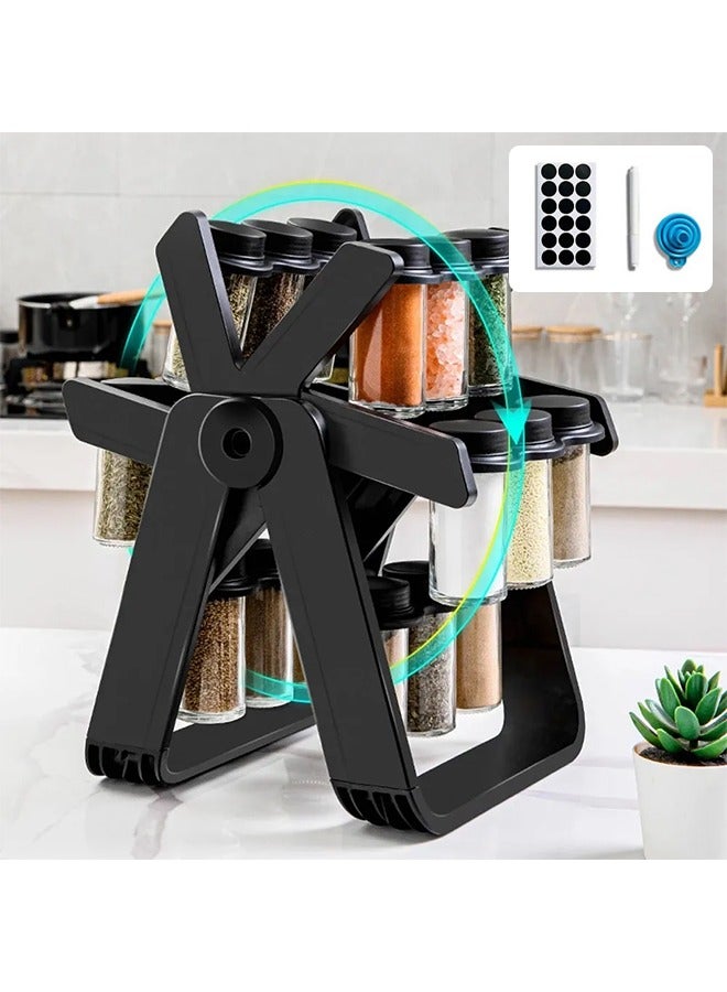 Hihonor Rotating Spice Rack Set, Ferris Wheel Design With 18 Jars ...