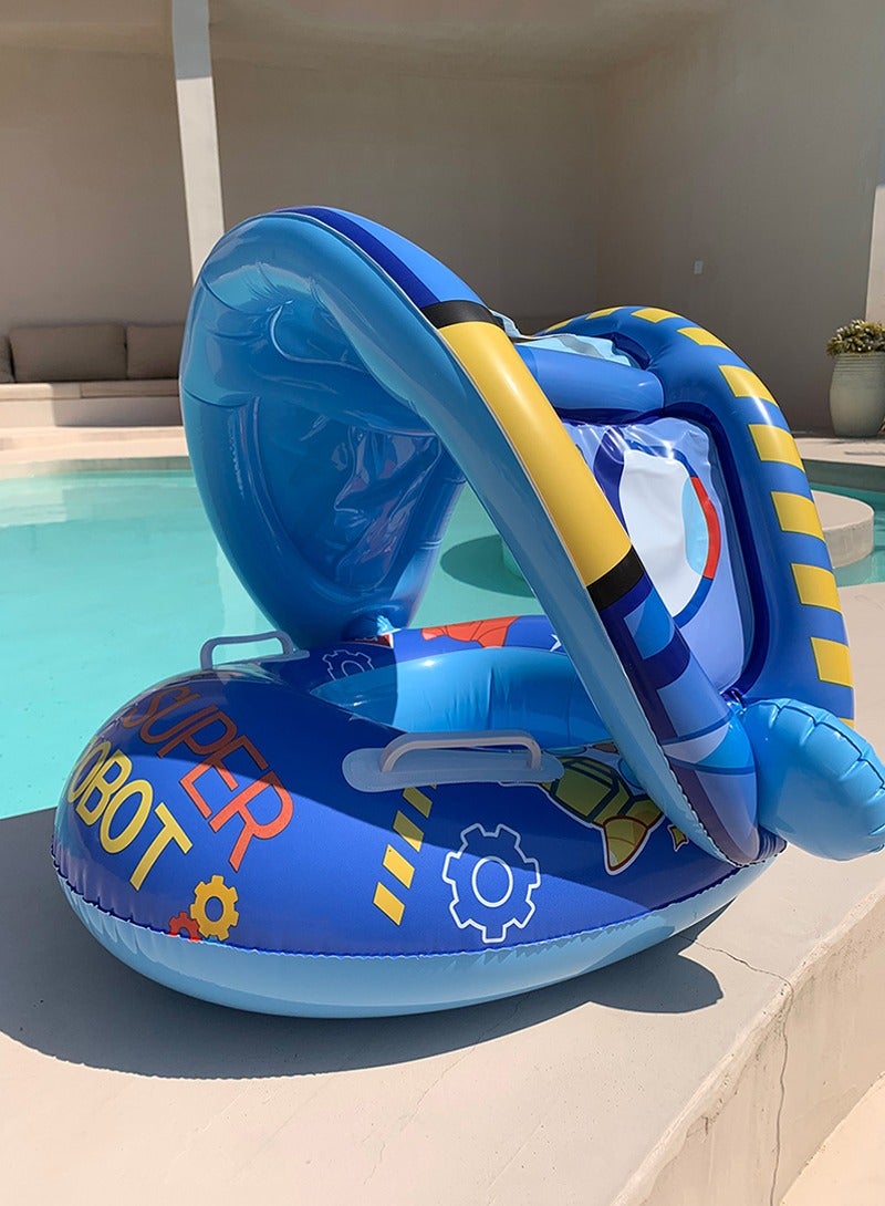 TAPIT Baby Pool Float with Canopy Swimming Ring Inflatable for Kids ...