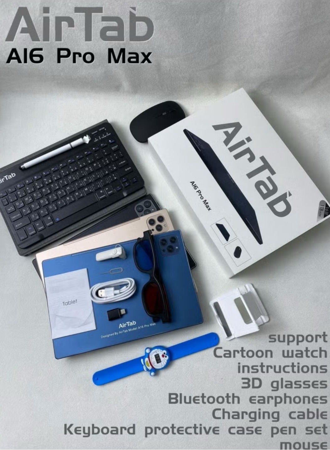 AirTab A16 Pro Max 5G Smart Tablet with 10.1 Inch Display 16GB RAM 1TB ...