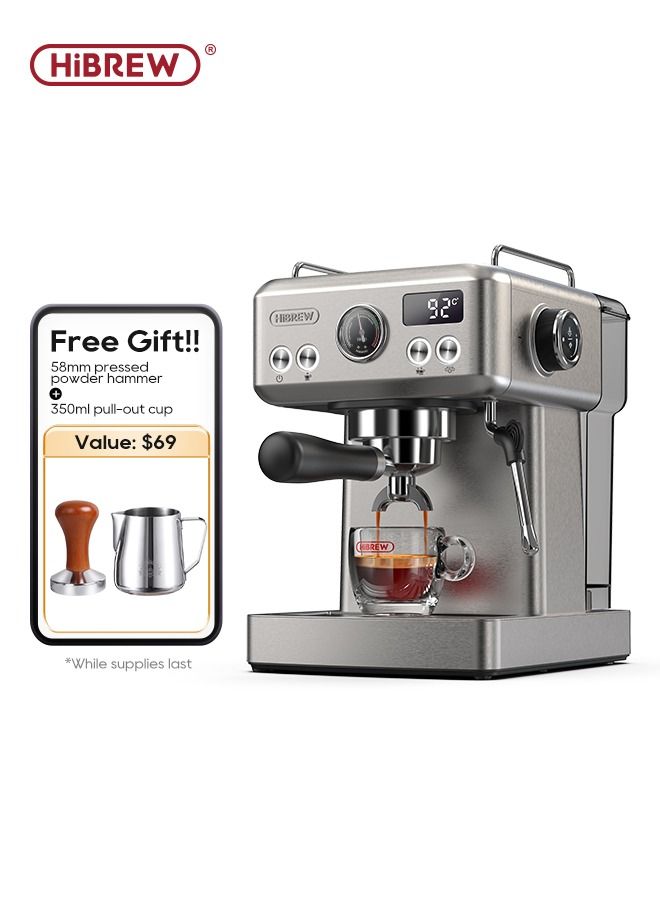 HiBREW Hibrew Espresso Coffee Machine 1350w 1.8L Water Tank Cappuccino Coffee Maker Stainless ...