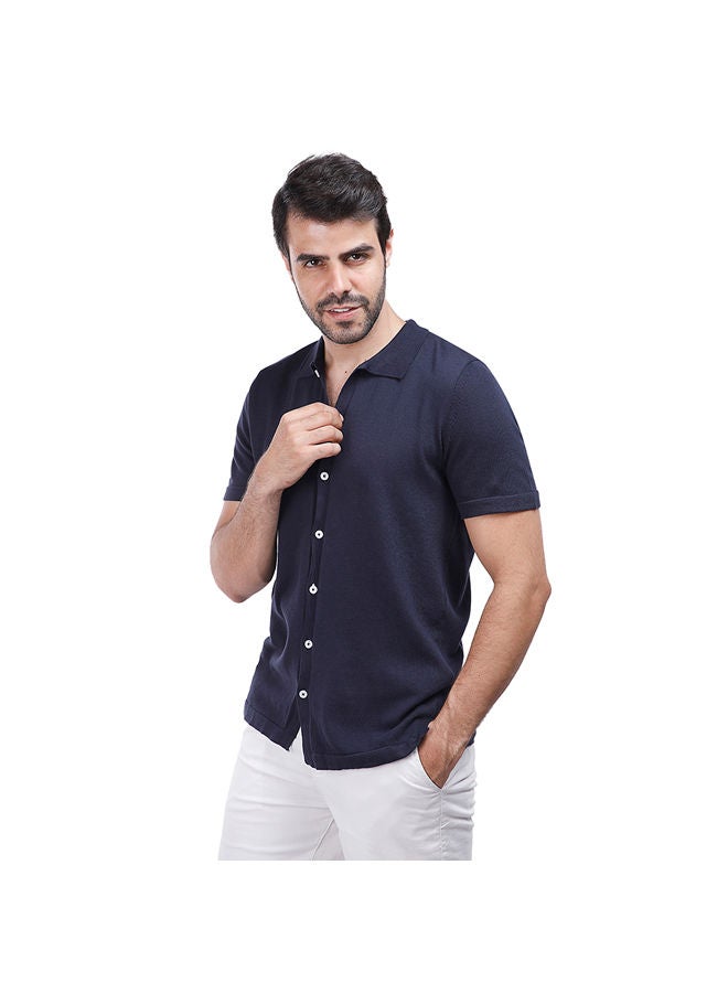 Coup COUP Regular Basic Shirt For Men - Navy - M | Best Price Egypt ...