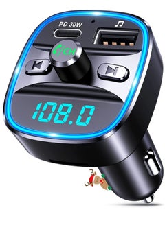 Generic Bluetooth FM Transmitter for Car, [Upgraded Type-C] PD 30W ...