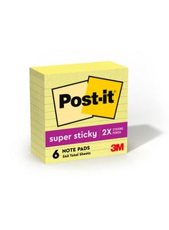 Post-it Super Sticky Notes 4X4 In 6 Pads 2X The Sticking Power Canary ...