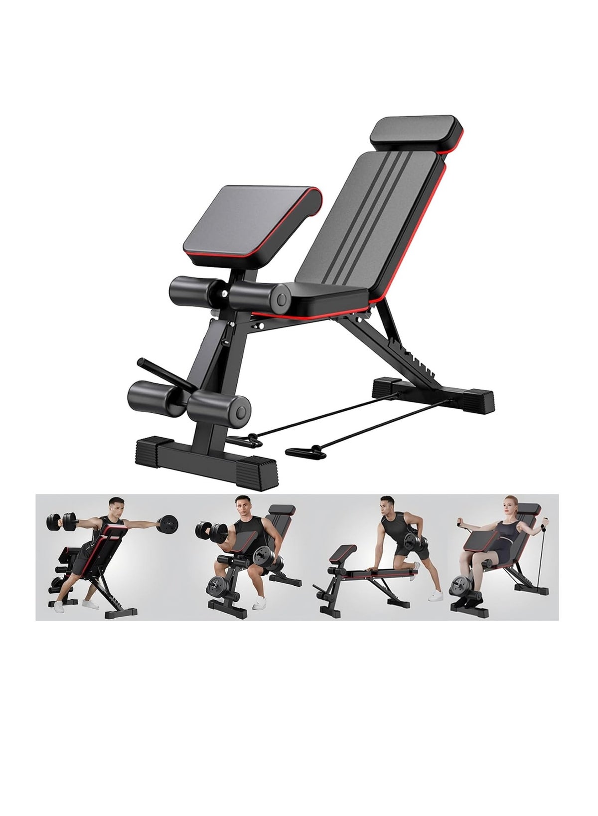 Rightsure Adjustable Weight Bench, Foldable Incline Decline Exercise ...