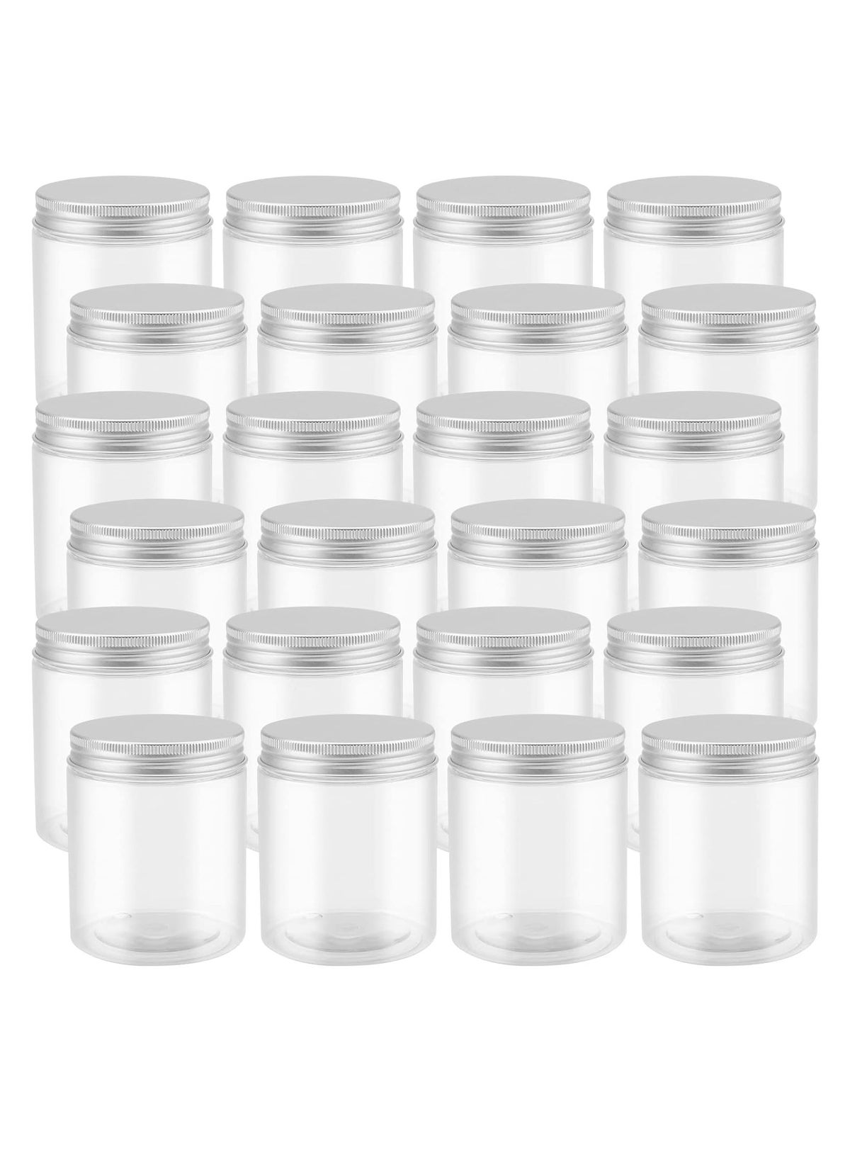 Generic Clear Round Plastic Jars with Lids 250ml Aluminum Wide Mouth ...