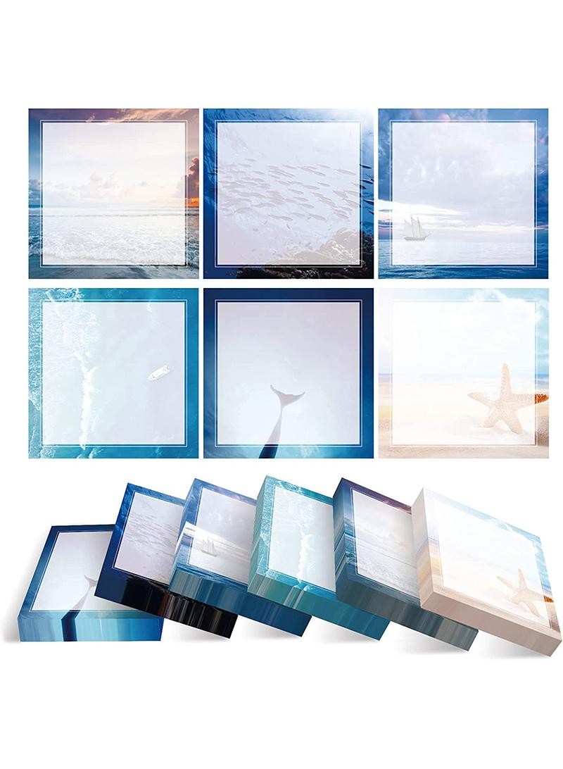 Y&D 6 Pack Ocean Pattern Sticky Notes 3x3 Inch Size Post-It Note | Best ...