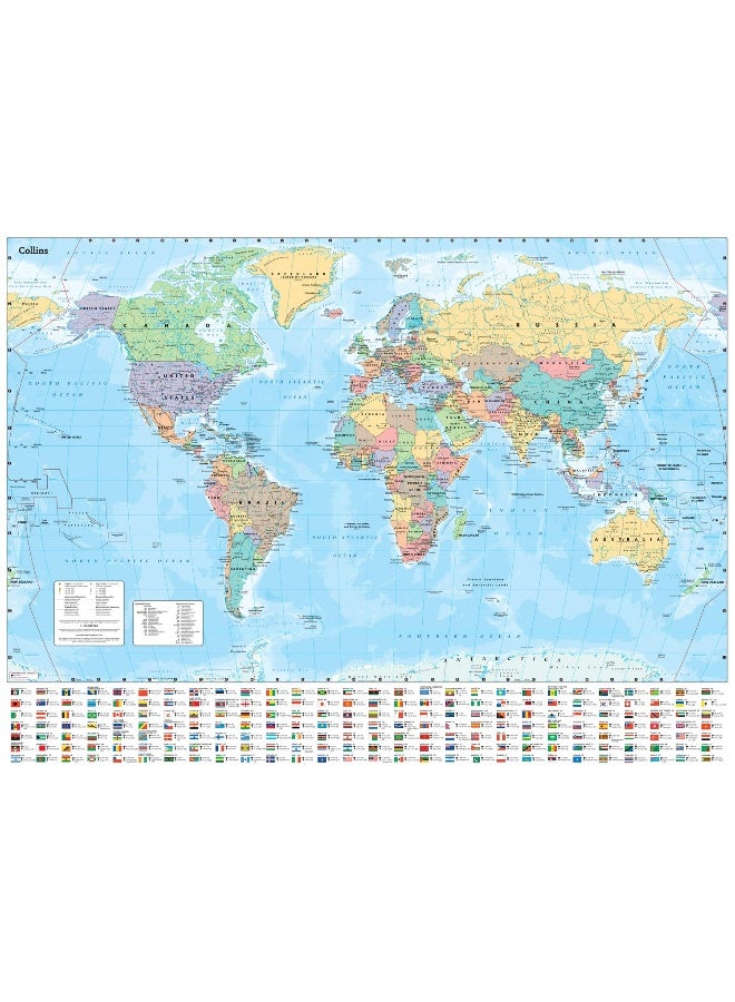 Collins World Wall Laminated Map | Best Price UAE | Dubai, Abu Dhabi