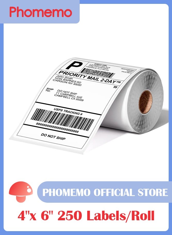 phomemo 4x6 Thermal Direct Shipping Label, 4''x 6'' Roll Labels ...